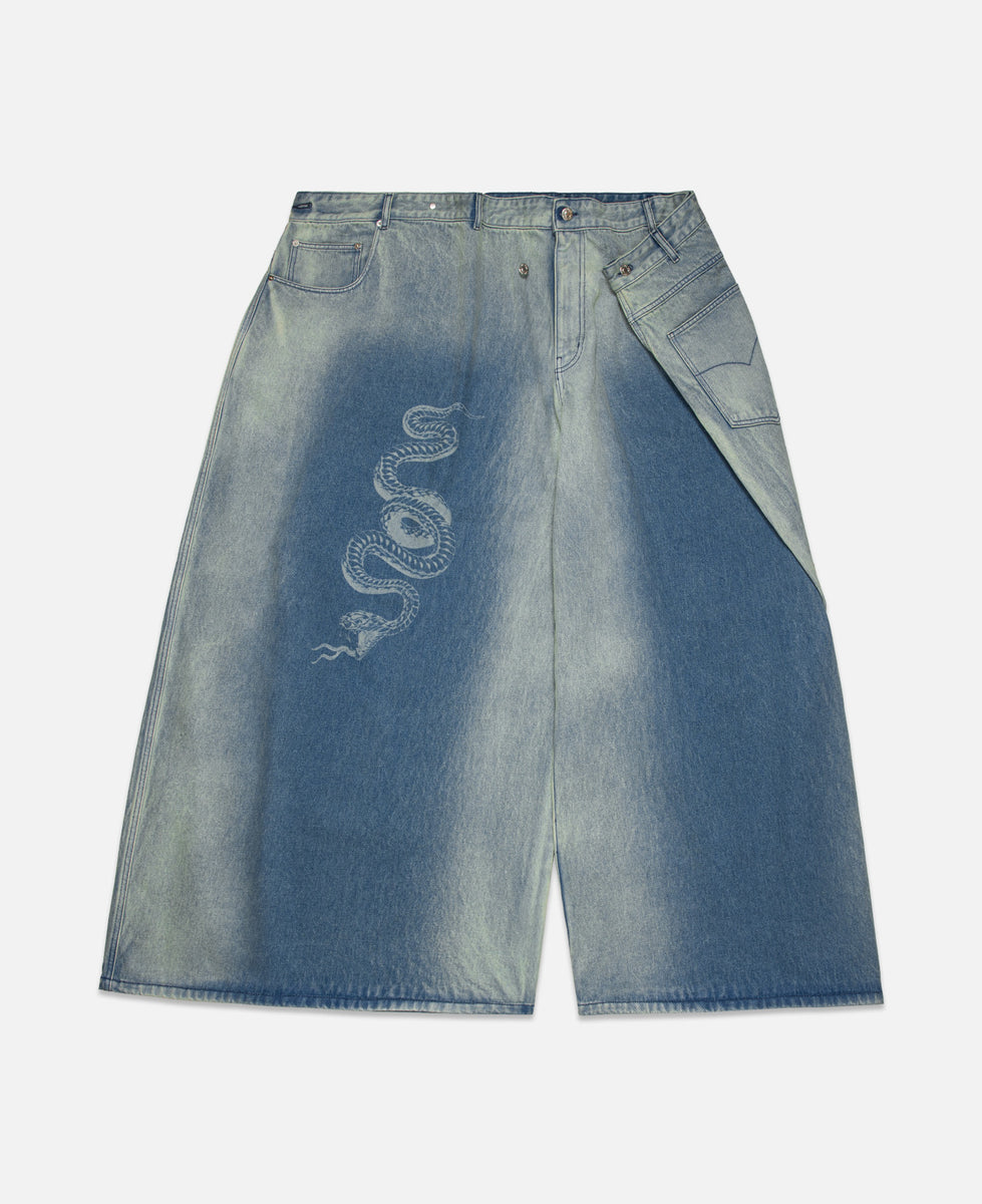 CLOT x LỰU ĐẠN - Washed Denim Maxi Denim Jeans (Blue) – JUICESTORE